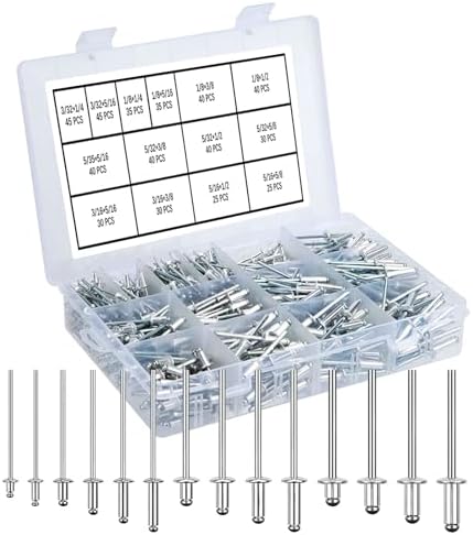 Amazon.com: 500pcs 14 Sizes Pop Rivets Assortment Kit Aluminum Rivets ...