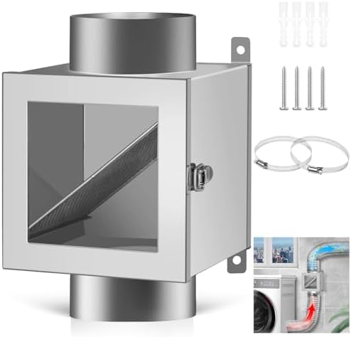 Amazon.com: Metal Dryer Lint Trap, Indoor Dryer Vent with Lint Catcher ...