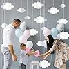 Amazon.com: 16 Pieces Hanging Felt 3D Cloud Ornaments, Artificial ...
