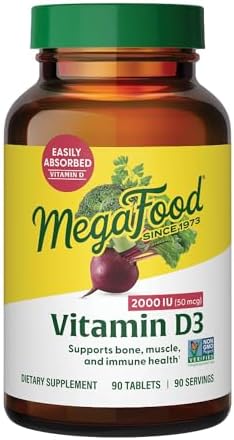 Amazon.com: MegaFood Vitamin D3 2000 IU (50 mcg) - Vitamin D ...
