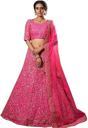 Amazon.com: Anavrin outlets Rani Pink Colored lehenga for women Indian ...