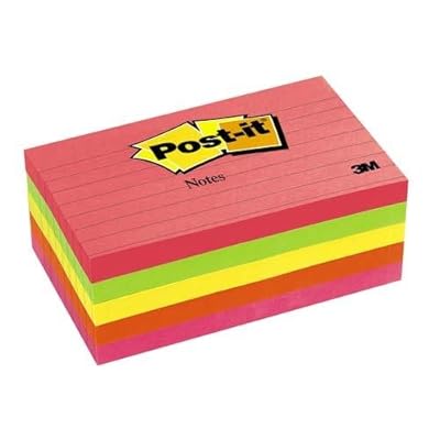 3M Post-it Notes, Lined, 4x6, 3PK, 100 Sheets, Neon Guinea | Ubuy