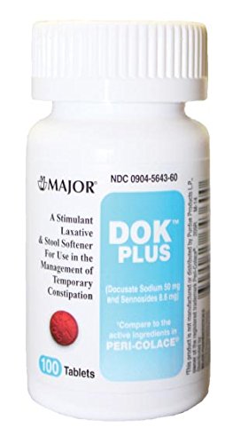 Amazon.com: Major Pharmaceuticals 263153 Peri-Colace Dok Plus Unboxed ...