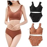 ・ブランド:select shop Tomorrow・モデル:なし・心地よさとスタイルが融合したノンワイヤー　レース　ブラジャー　ショーツセットをご紹介します。このブラジャーとショーツのセットは、ナイトブラとしてだけでなく、スポーツやヨガ、...