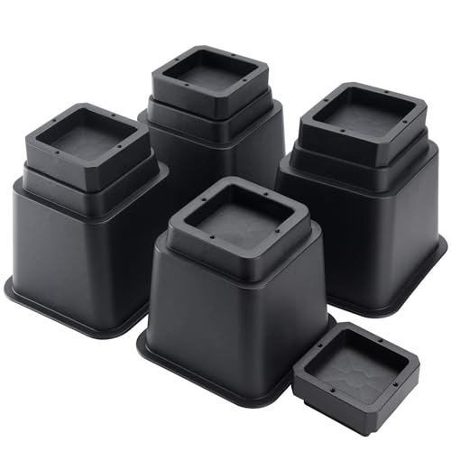 Snapklik.com : Bed Risers 6 Inch Heavy Duty Adjustable Bed Raisers ...