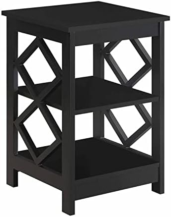 Amazon.com: Convenience Concepts Winston End Table with Shelf, Black ...