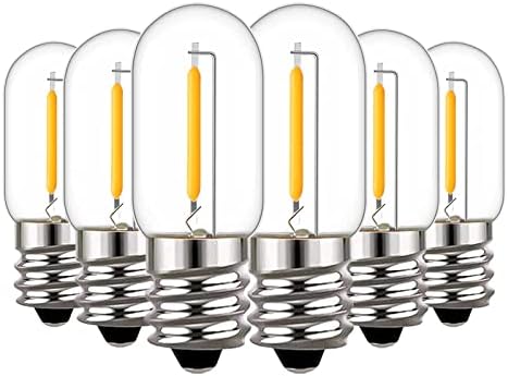 Amazon | E14 燭台 LED 電球 0.6W 調光可能ナイトライト電球 6 ワット相当 T16 装飾 LED フィラメント電球 E14 シャンデリアベース 2700K ウォーム ...