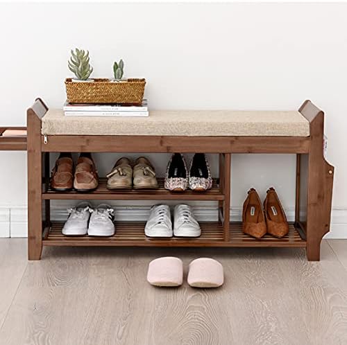 Amazon.com: ZLELOUY Shoe Bench Shoe Rack Boot Organizer with Baskets ...