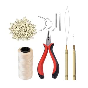 Amazon.com: Hair Extensions Tool Kit: 200 Pcs Silicone Lined Micro ...