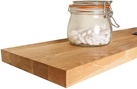WORKTOP EXPRESS Solid Oak Timber Block Wall Mounting Shelf - Available ...