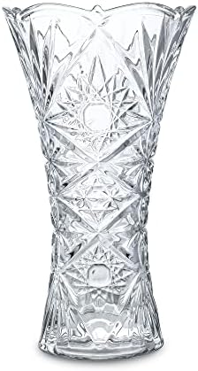 Amazon.com: Heavyweight Crystal Glass Flower Vase - Thick Flower ...