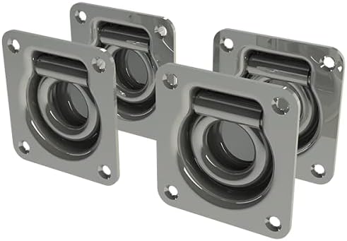 TCH Hardware 4 Pack Steel Heavy Duty Recessed Tie Down Anchors - 4" x 3 ...