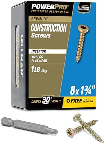 Amazon.com: Power Pro Premium Interior Construction Screws (#1 x 1-3/4 ...