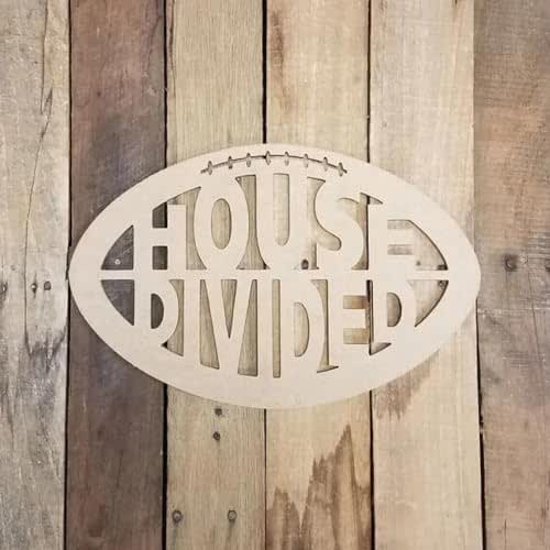 Amazon.com: Unfinished DIY Wooden Football House Divided Cutout - Paint ...