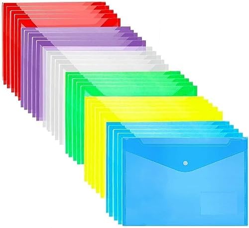 OUTYLTS 11 Pack Plastic Poly Filing Envelopes, Clear Document Folders ...