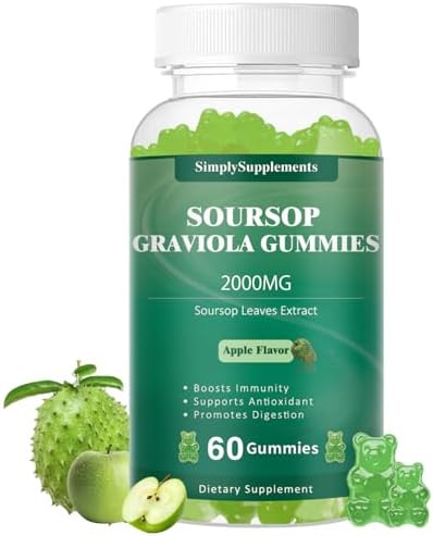 Amazon.com: Soursop Graviola Gummies, Organic Soursop Leaves Extract 2000mg for Antioxidant ...