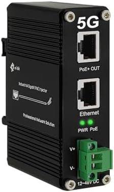 Amazon.com: Elenzk 5G PoE Injector - Industrial 5 Gigabit IEEE802.3 at ...