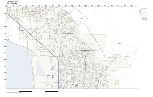 Amazon.com: ZIP Code Wall Map of Lindon, UT ZIP Code Map Laminated