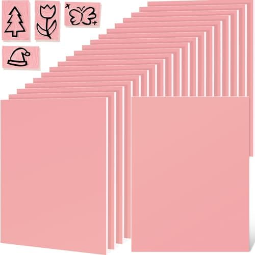Amazon.com: Motipuns 20 Pcs Pink Rubber Stamp Carving Blocks, 6 x 8 x 0 ...