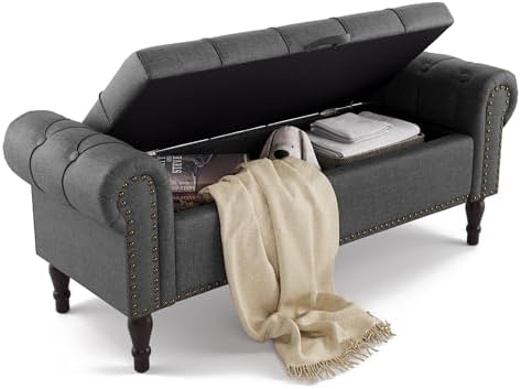 Amazon.com: 55 Inch Bedroom Bench, End of Bed Bench with Storage, Bed ...