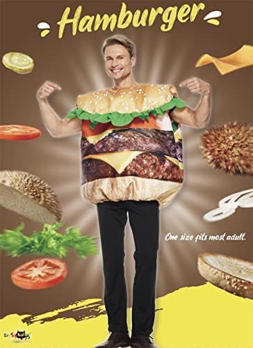 Amazon.com: FantastCostumes Unisex Adult's Spongy Double Cheeseburger ...
