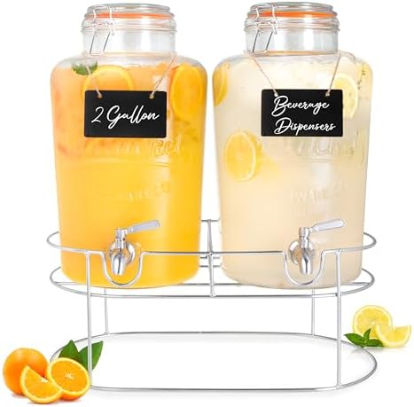Amazon.com | MosJos Drink Dispenser Set of 3 - Beverage Dispenser with ...