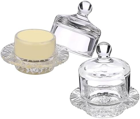 Amazon.com | ZOOFOX 2 Pack Glass Butter Dish, Small Glass Butter Keeper ...