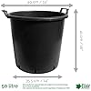 50 Litre Plastic Plant Pots (Heavy Duty with handles) Pack of 5 (a975 ...
