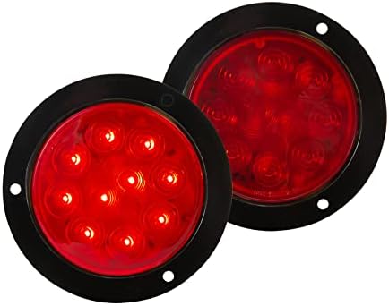 Amazon.com: EVERESTHD 2PCS Round Trailer Tail Brake Lights 10 LEDS Red ...