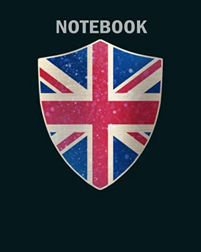 Notebook: united kingdom flag shield - 50 sheets, 100 pages - 8 x 10 ...