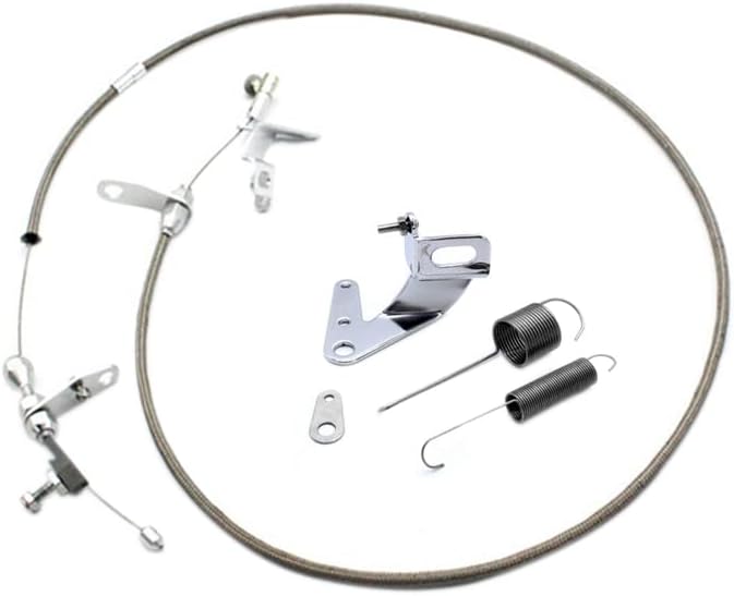 Amazon.com: SixBuys Transmission Kick Down Cable Stainless Braided ...