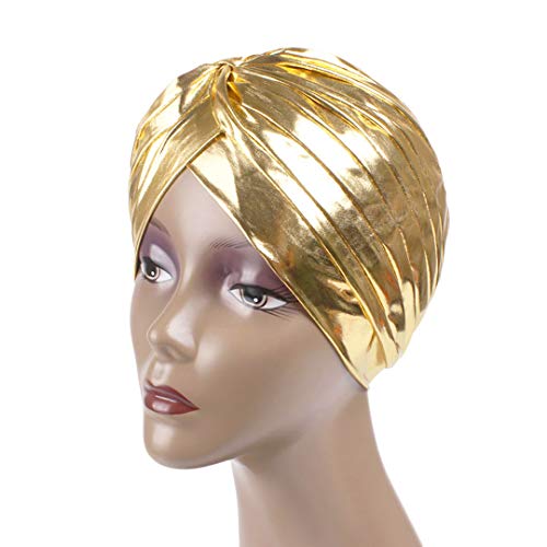 Surkat Unisex Metallic Arab India Pleated Turban Headwrap Swami Hat ...