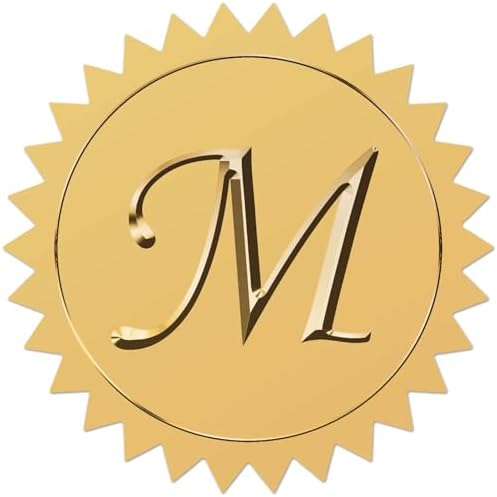 Amazon.com : CRASPIRE 100pcs Letter M Gold Foil Embossed Stickers 2 ...