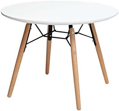 Amazon.com: Pozbee White Round Kids Table, Dining Table for Children 2 ...