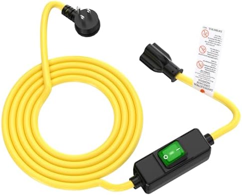 15FT Waterproof Extension Cord with On/Off Switch - NEMA 5-15P to 5-15R ...