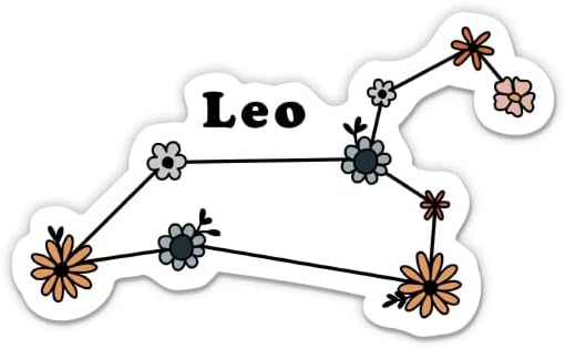 Amazon.com: Leo Floral Zodiac Sticker - 3" Laptop Sticker - Waterproof ...