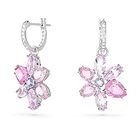 Swarovski Gema Flower Motif Drop Earrings with Purple Crystals in Mixed ...