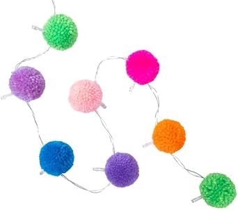 Amazon.com: Pom Pom String Lights – 30 LED Fairy Lights with 29 ...