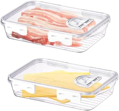 Amazon.com: 2pcs Bacon Container for Refrigerator, Cheese Container for ...