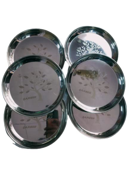 Buy Shree Shyam Stainless Steel Plate Heavy 22 Gauge | Laser Print ...
