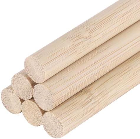 DMiotech 6 Pack 20mm x 300mm Wooden Dowel Rods Unfinished Natural Birch ...