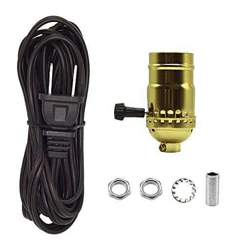 Lamp Light Kit, Repair or Rewiring Table Lamp Kit, 3 Way Brass Plated ...