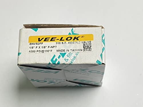 Vee-Lok Stainless Steel 316L Needle Valve, Size: 1/8" FNPT, 6000PSI ...