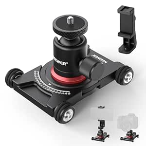 Buy NEEWER Camera Slider Dolly with Ball Head & Phone Clamp,4 Wheeled ...