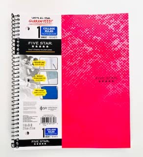 Five Star Spiral Notebook, 1 Subject, 100 Sheets, College Ruled ...
