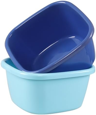 Amazon.com: Ziglous 8 Quart Colorful Small Wash Basins, Plastic Square ...