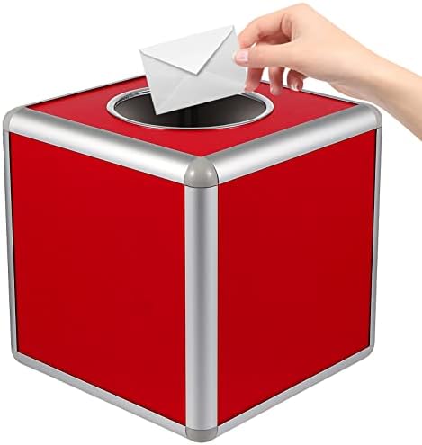 Amazon.com: Red Box, Raffle Ticket Box Square Storage Box Raffle Ticket ...