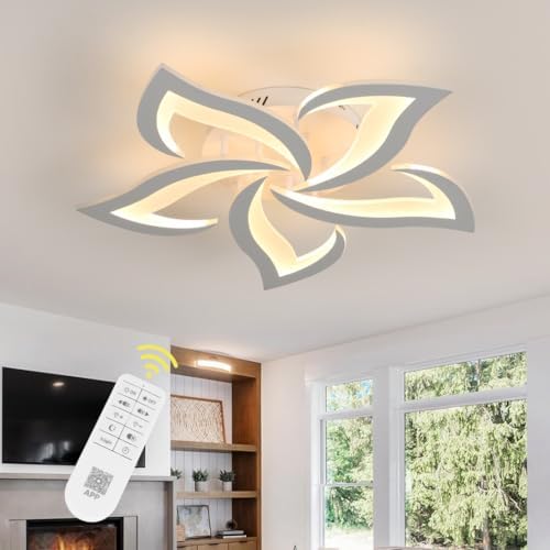Euroshine LED Ceiling Lights, 40W Creative Flower Shaped Acrylic ...