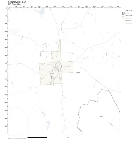 ZIP Code Wall Map of Greenville, GA ZIP Code Map Not Laminated: Amazon ...