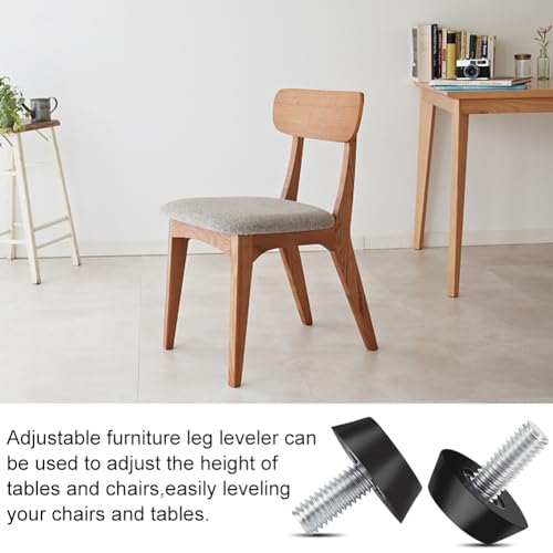 WEBEEDY 60pcs Thread Adjustable Furniture Chair Levelers Feet Screw on ...